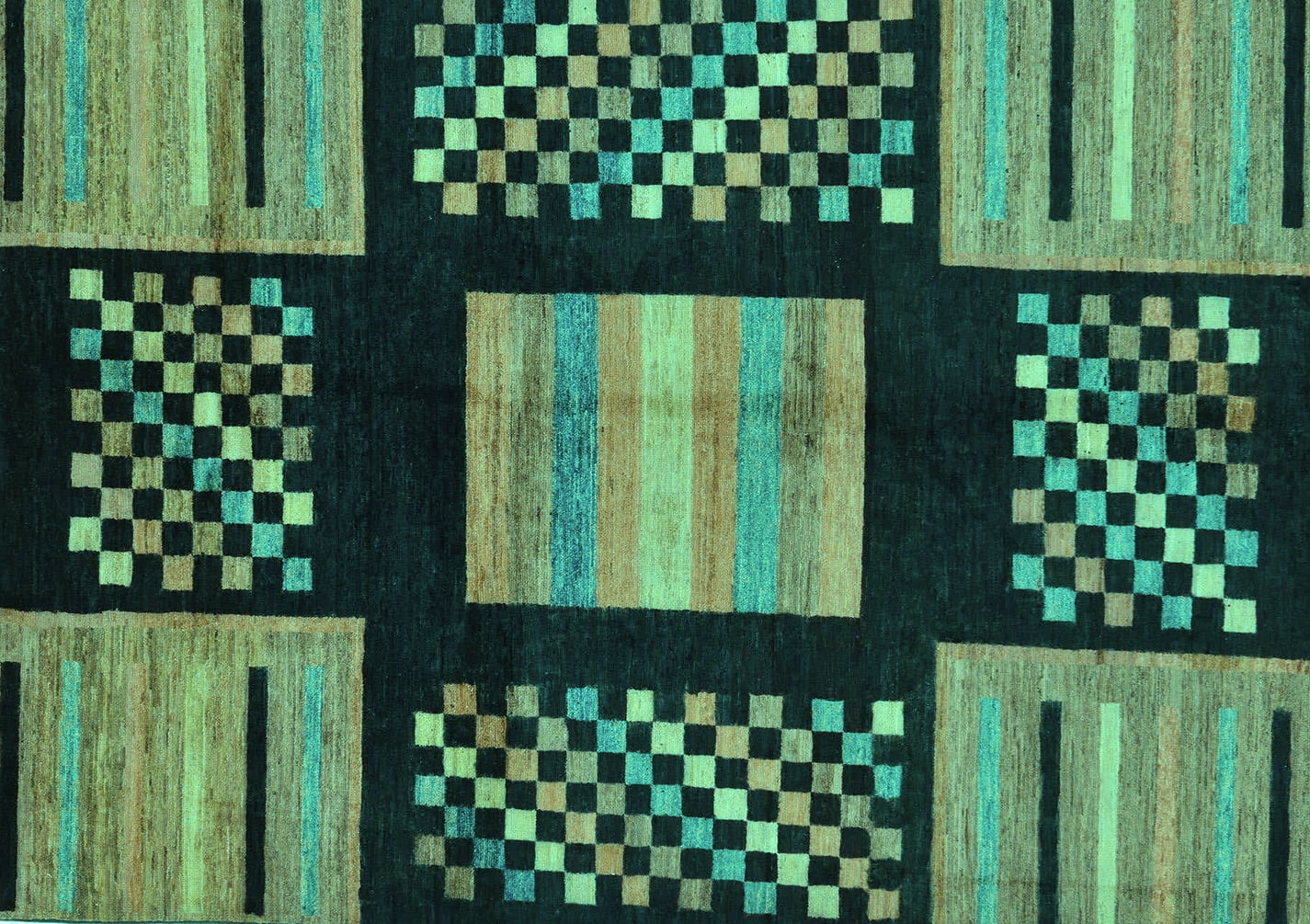 Ahgly Company Machine Washable Indoor Rectangle Abstract Turquoise Blue ...