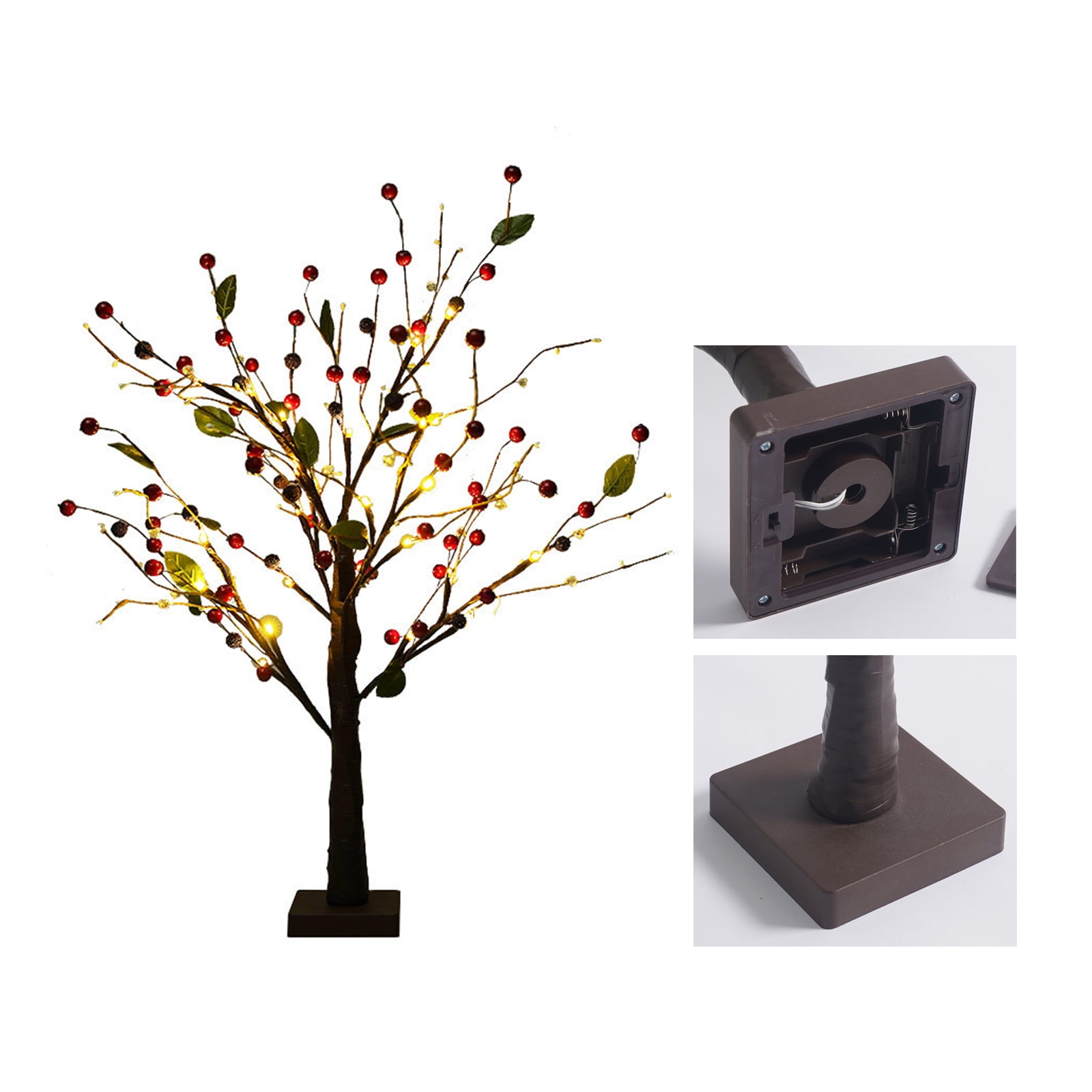 Small Christmas Tree for Table Trees Lamp, Artificial Lighted Snowy ...