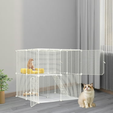 Dextrus 4-Tier Indoor Cat Cage, Cat Enclosure with Hammock, Large Metal ...
