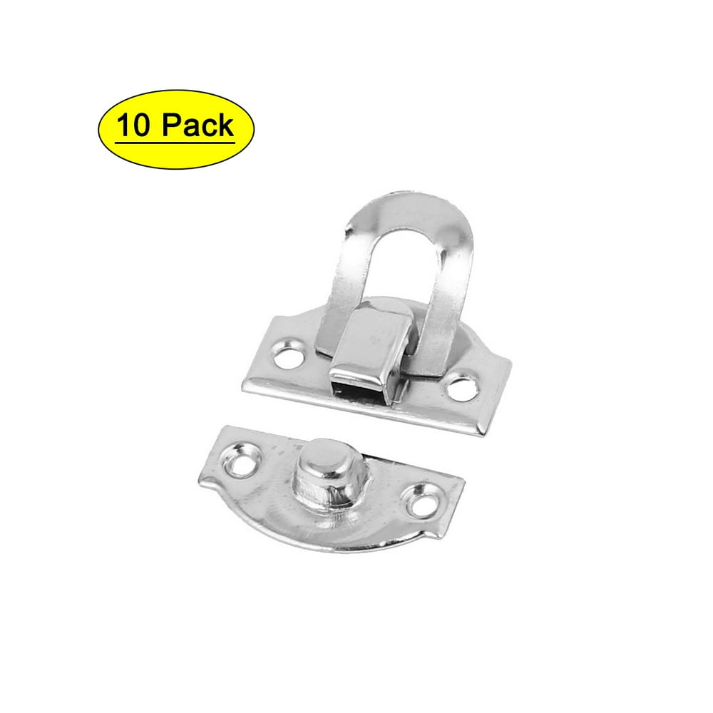 Uxcell Wood Box Chest Latch Hasp Lock Hook Hinge Silver Tone 10pcs ...