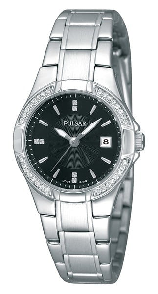 Pulsar - Pulsar Womens Crystal Analog Stainless Watch - Silver Bracelet ...