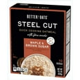Better Oats Maple and Brown Sugar Steel Cut Oatmeal Packets with Flax ...