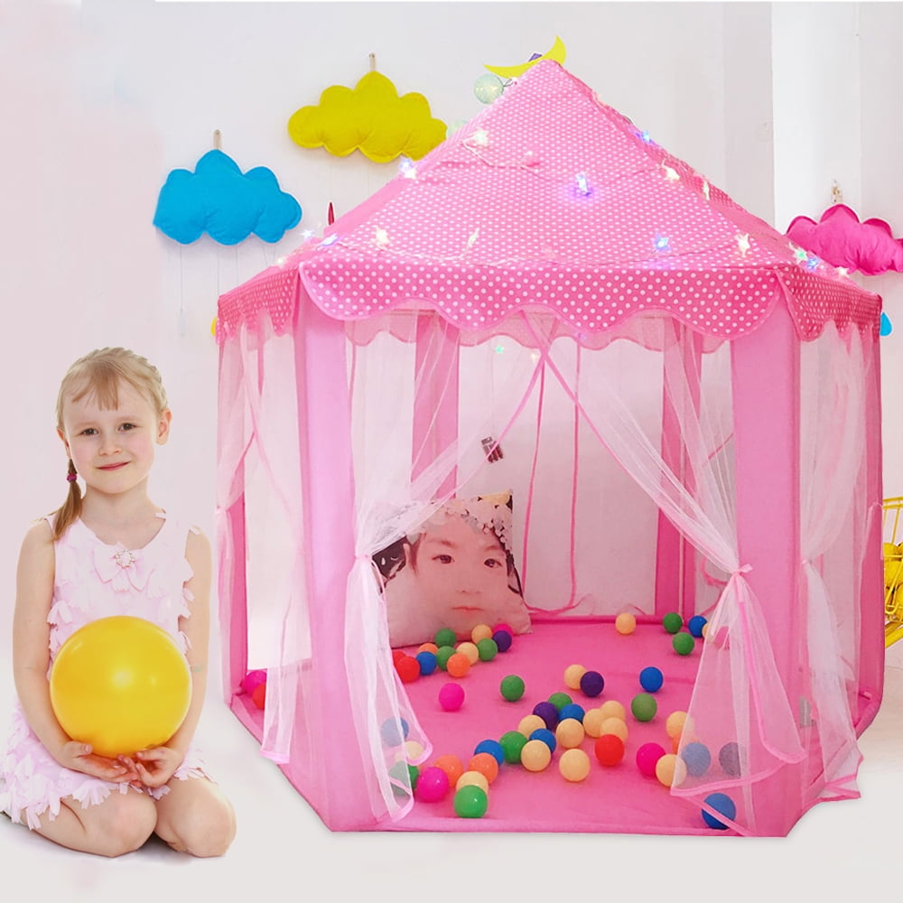 Princess Castle Play House, Indoor/Outdoor Fairy Princess Castle Tent ...