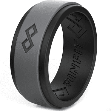 Rinfit Silicone Wedding Ring for Men - Soft Rubber Wedding Band ...