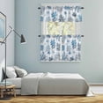 Blue Marine Life Kitchen Curtains Set for Windows, Ocean Coral Sea Star ...
