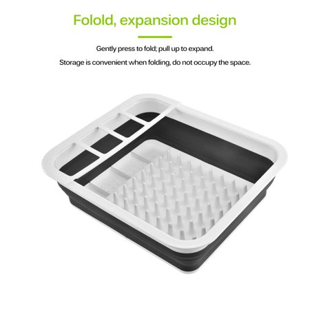 Folding Plate Rack Kitchen Dish Rack Drain Bowl Plate Tableware Holder ...