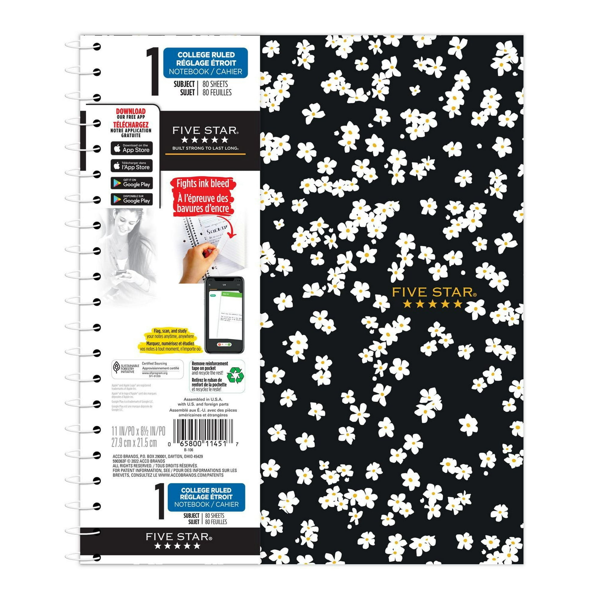 Click here for Five Star Dense Daisy 1 Subject Notebook prices
