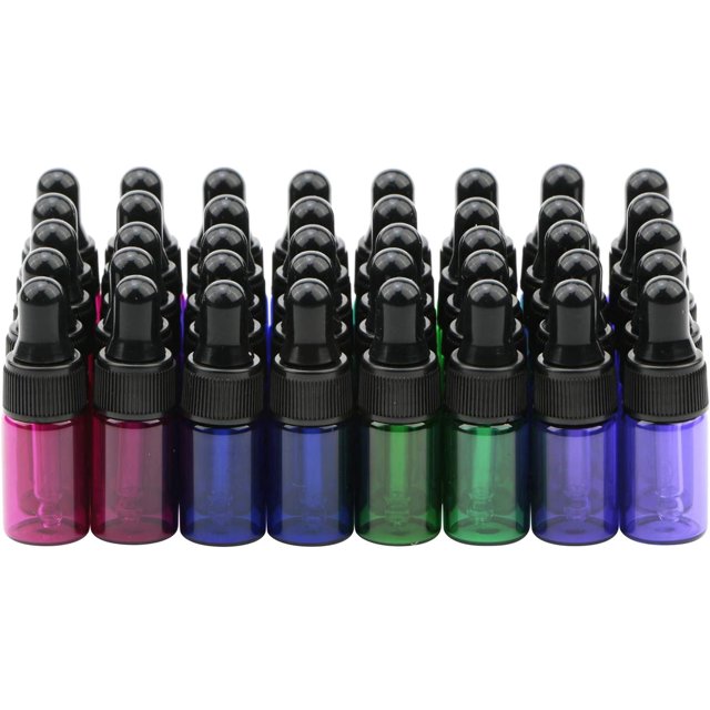 3ml 40pcs Mixed Color Glass Mini Dropper Bottle Set Sample Bottles With ...