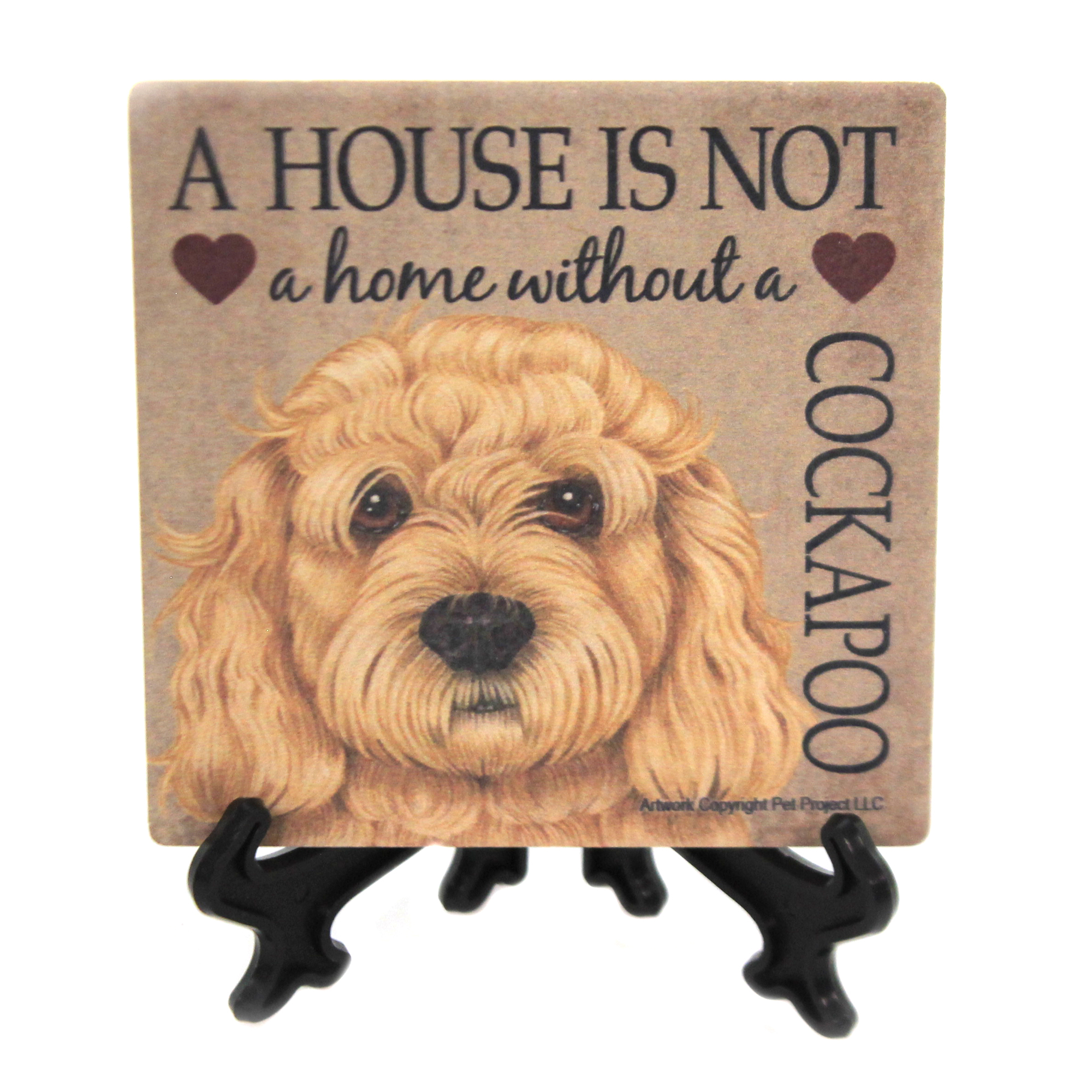 Animal COCKAPOO - HOME Stone Cork Back Coaster Easel 24689 - Walmart.com