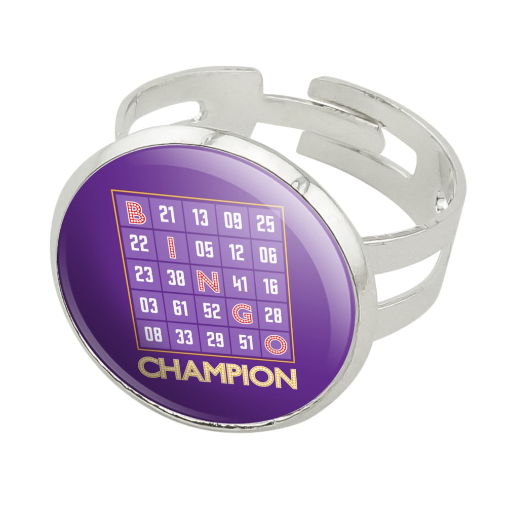 Bingo Champion Silver Plated Adjustable Novelty Ring - Walmart.com