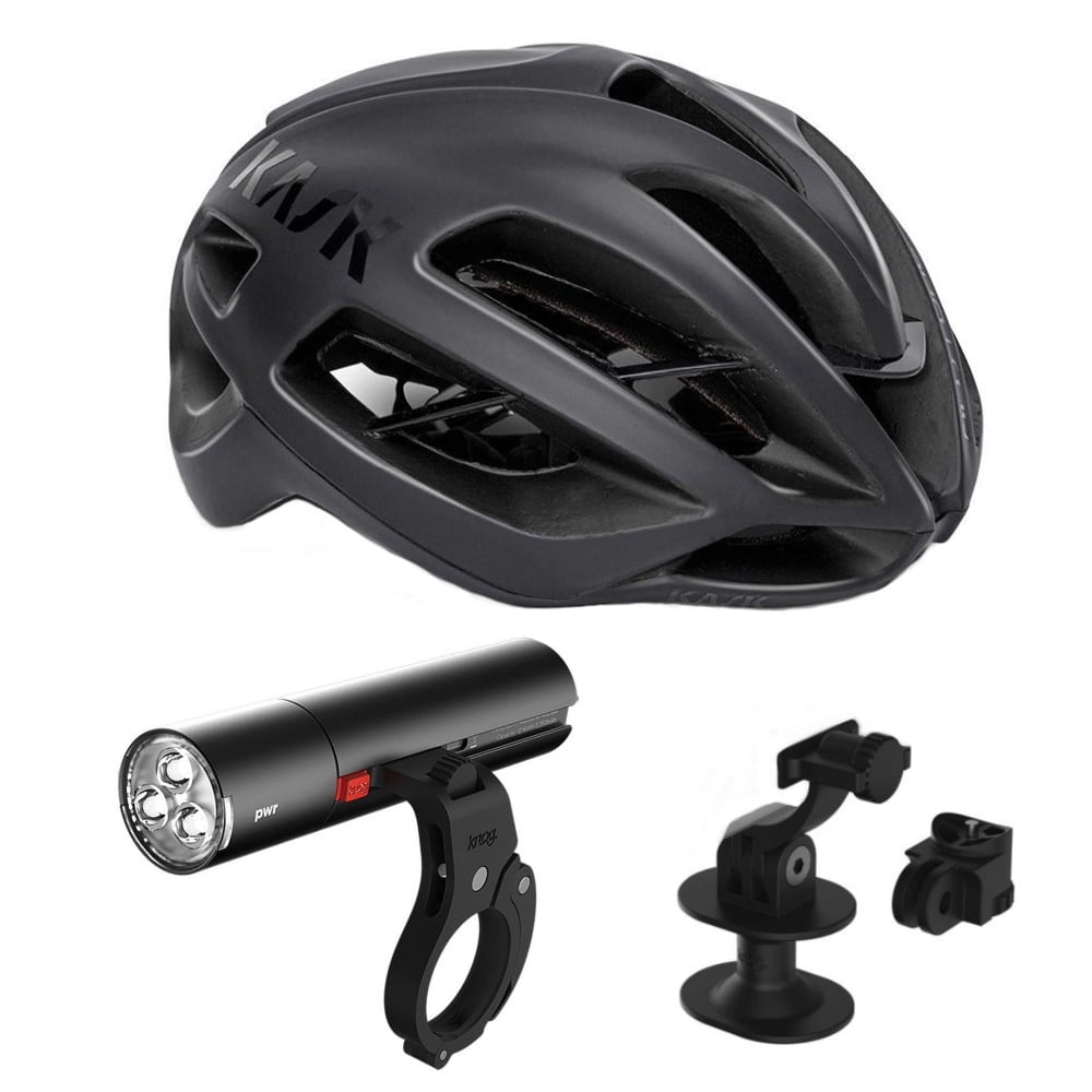 Kask Protone Bike Helmet (Black/Large) with Knog Front Light and Mount ...