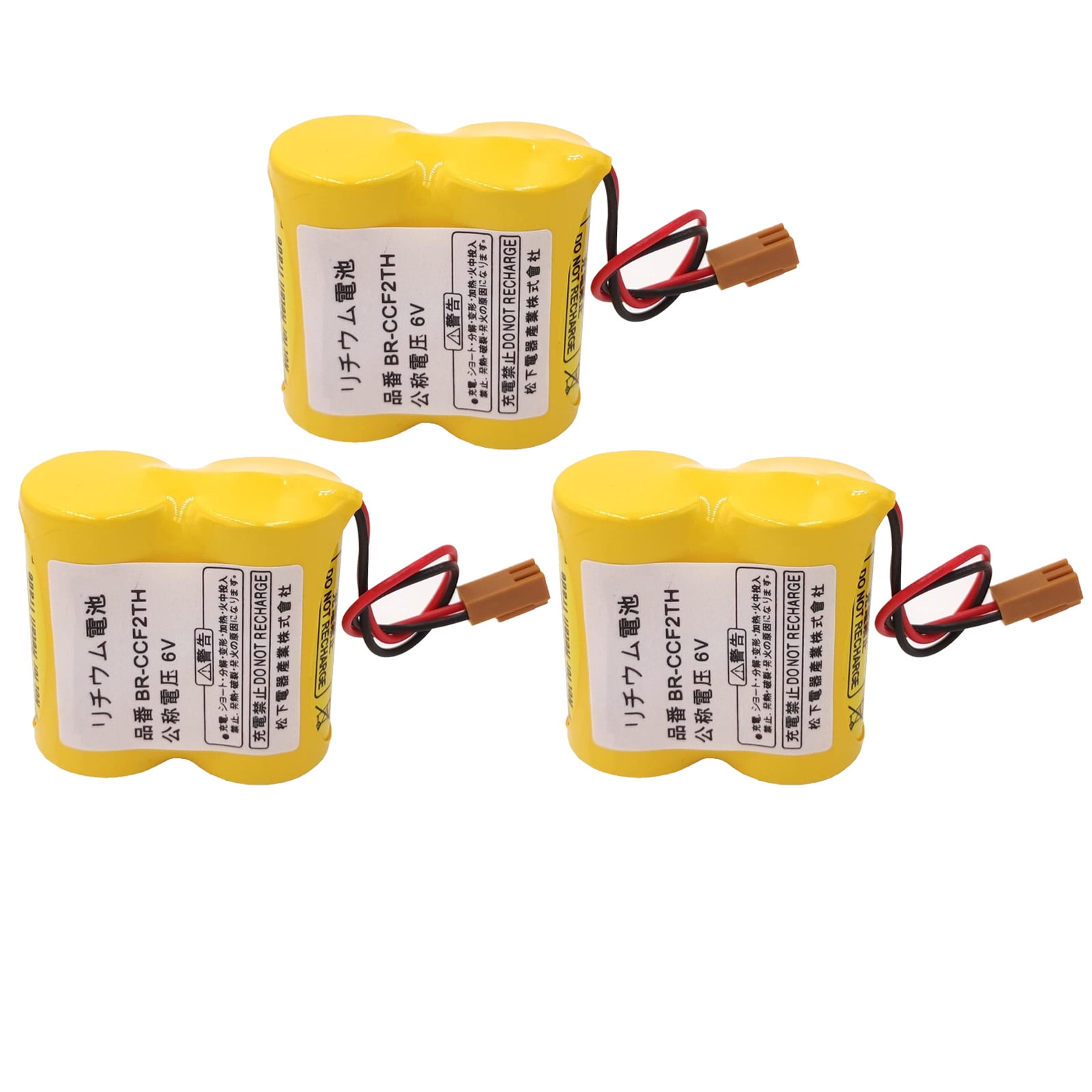 3 PCS BR-CCF2TH 6V 5000mah Battery with Brown Plug for Fanuc A98L-0001-0902/A98L-0031-0006 PLC ...