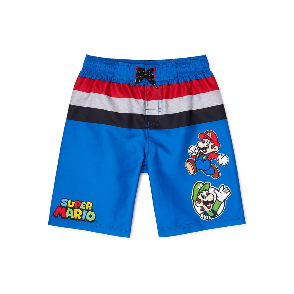 Super Mario Bros. - Mario Bro Little Boys & Big Boys Swim Shorts ...