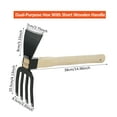 Dual-Purpose Hoe With Short Wooden Handle, Handheld Garden Tool 2 in 1 ...