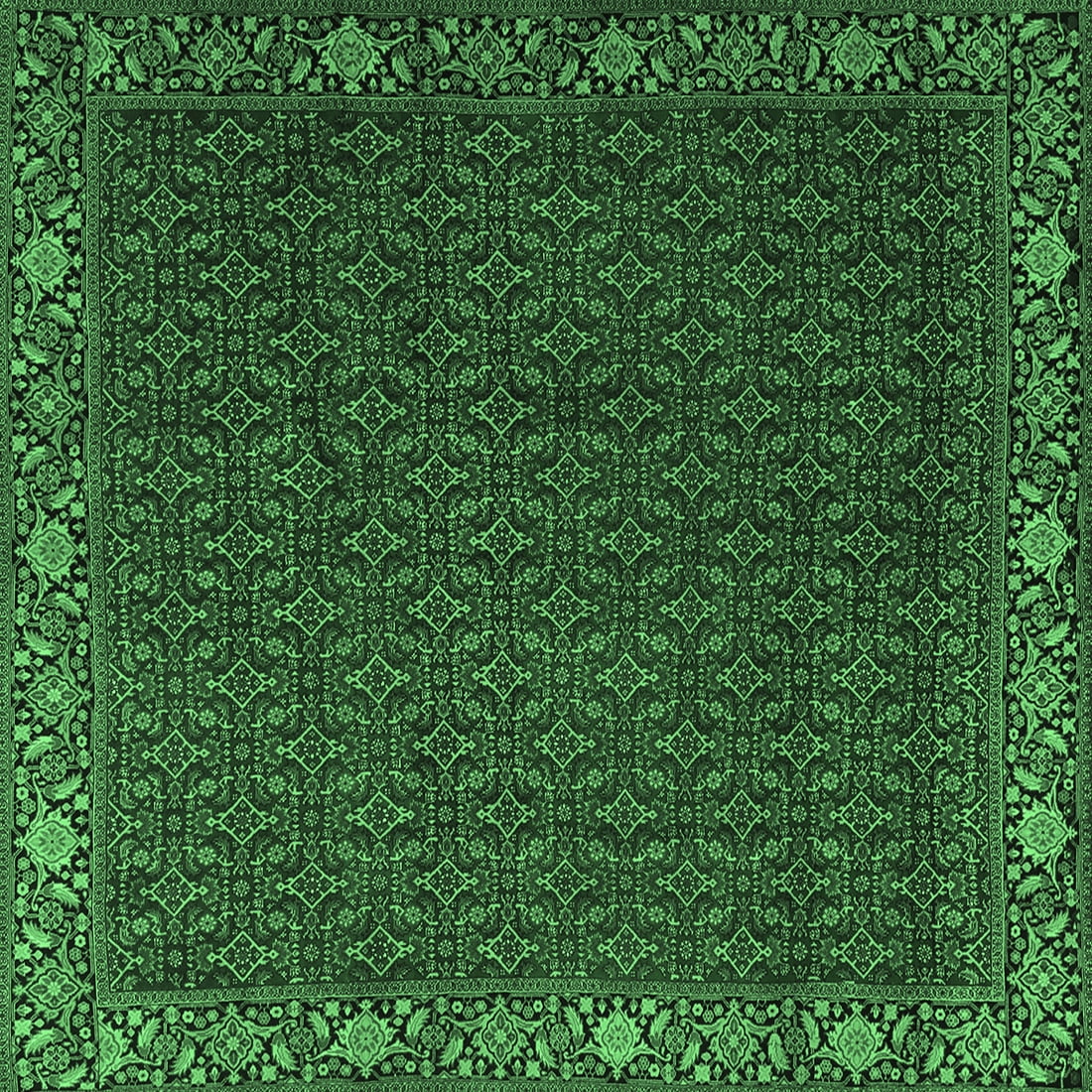 Ahgly Company Indoor Square Persian Emerald Green Traditional Area Rugs ...