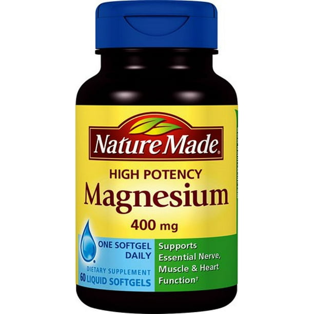 Nature Made Extra Strength Magnesium 400 mg Softgels, 60 Count ...