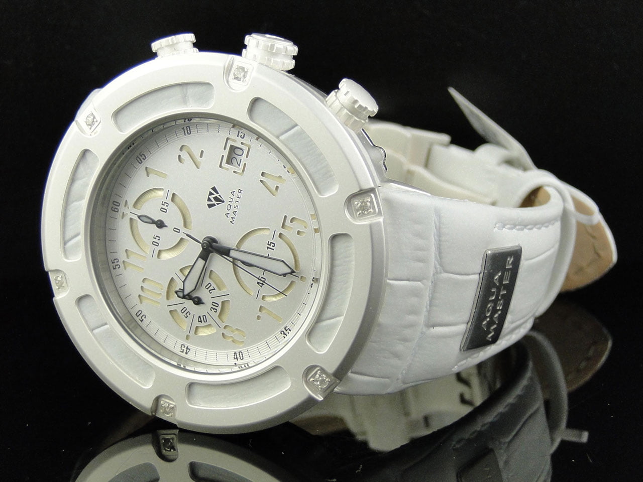 Mens White Leather Band Diamond Watch W#346 - Walmart.com