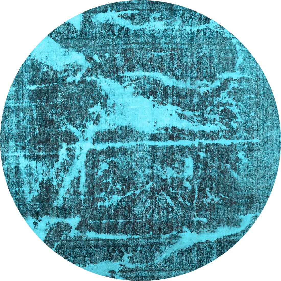 Ahgly Company Indoor Round Abstract Light Blue Contemporary Area Rugs ...