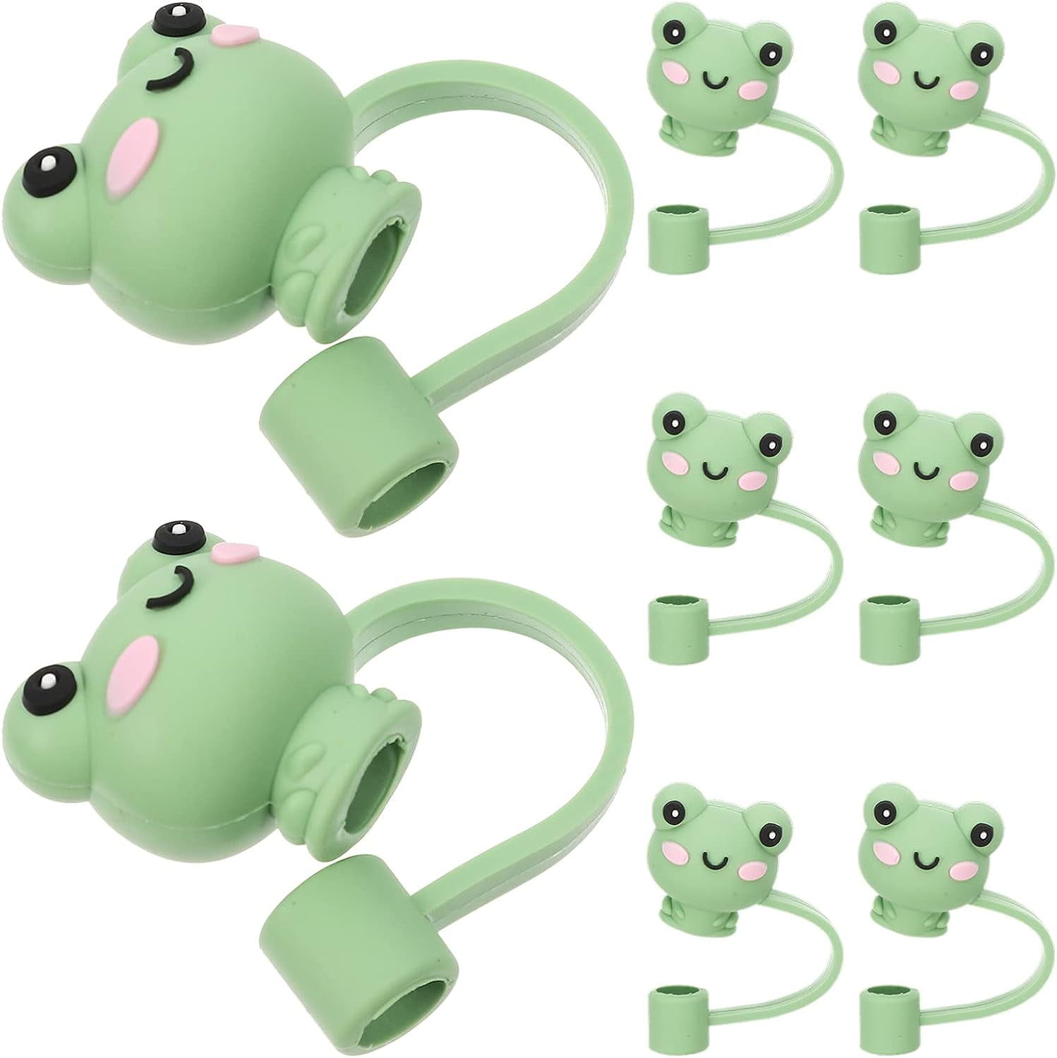 Silicone Straws Silicone Straws 8 Pcs Silicone Frog Straw Tips Cover ...