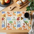 Cartoon Animal Cotton Linen Placemats Set of 4, Tiger Lion Elephant ...