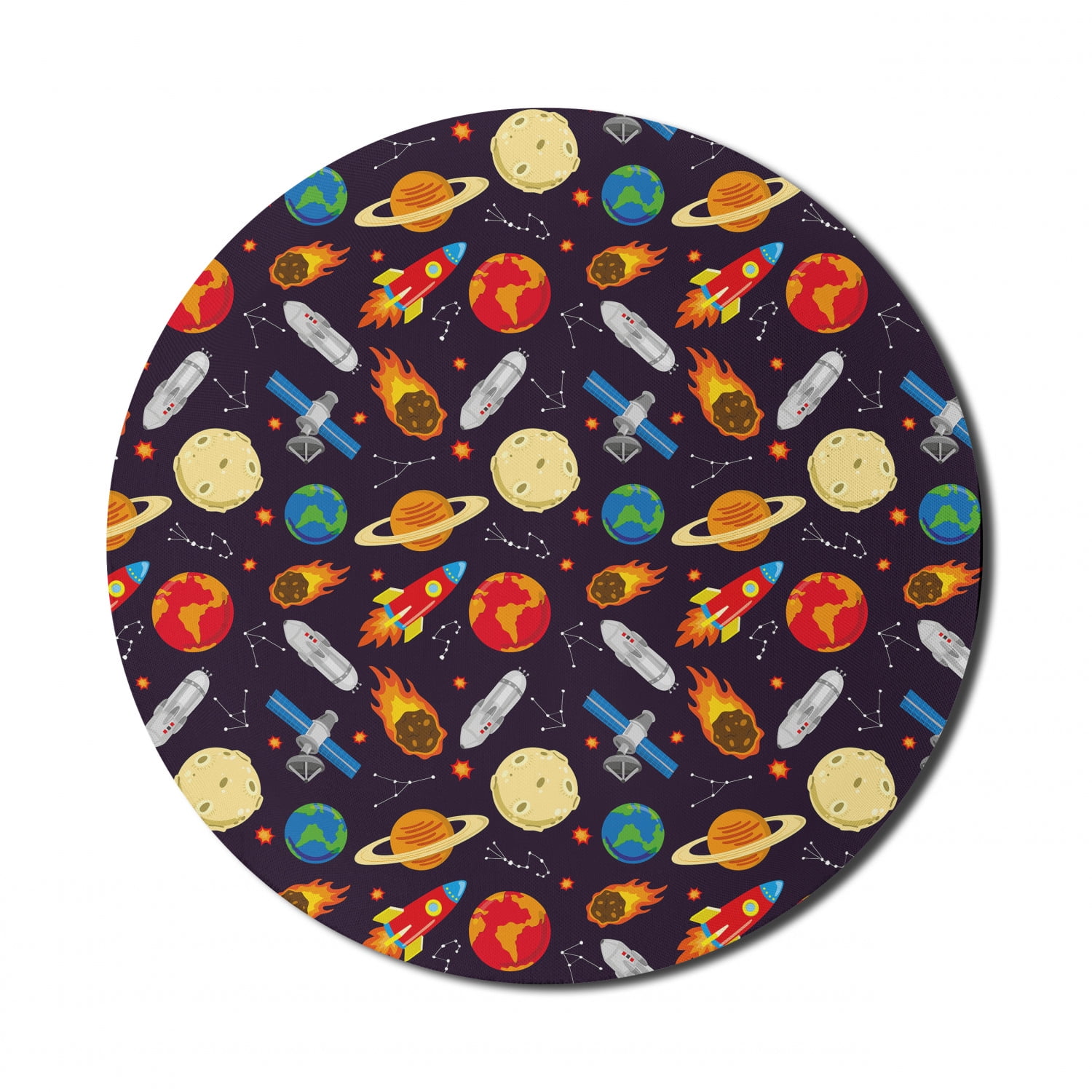 Space Mouse Pad for Computers, Universe Themed Illustration with Earth ...