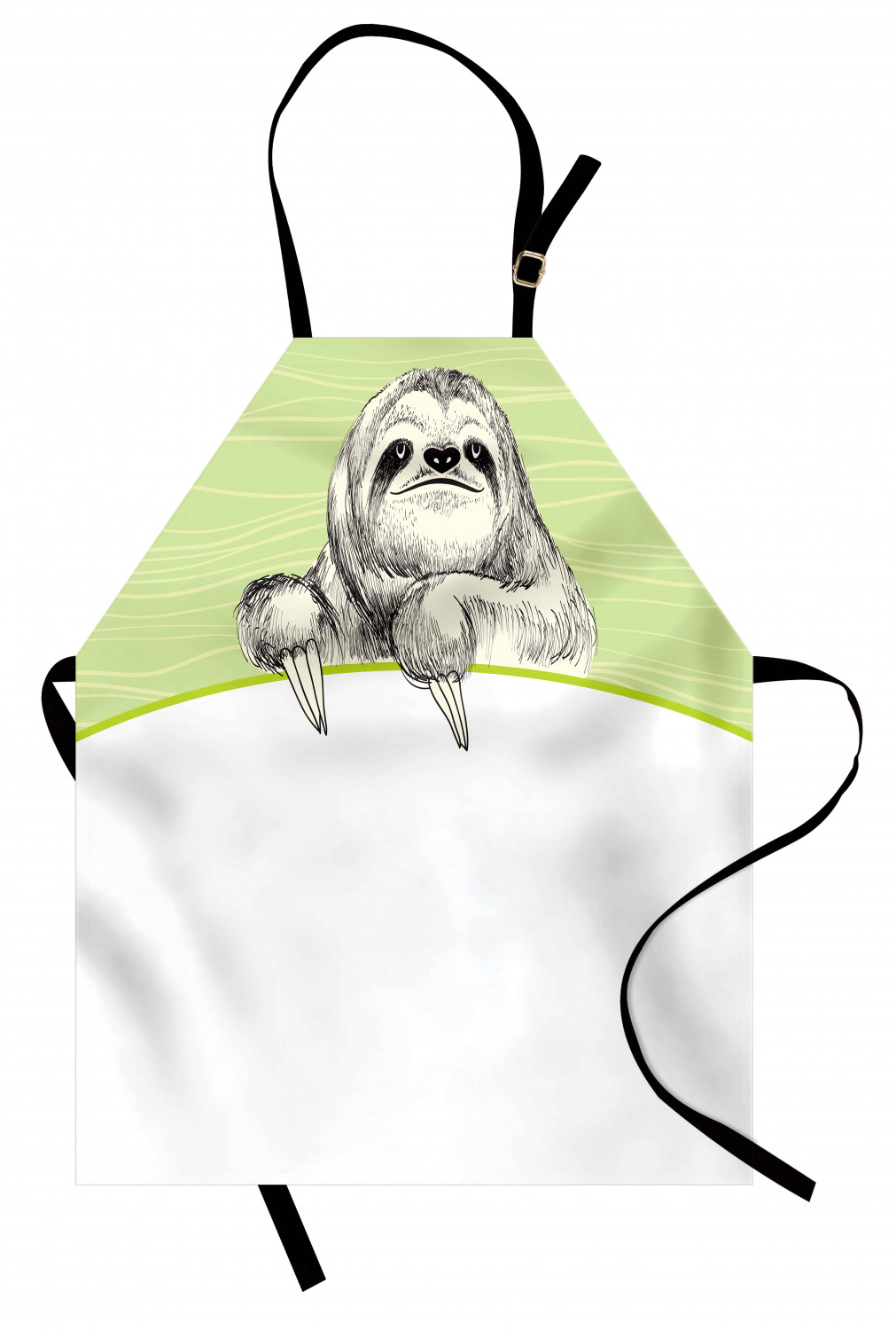 Sloth Apron Hand Drawn Sluggish Animal Sloth on Green Abstract ...