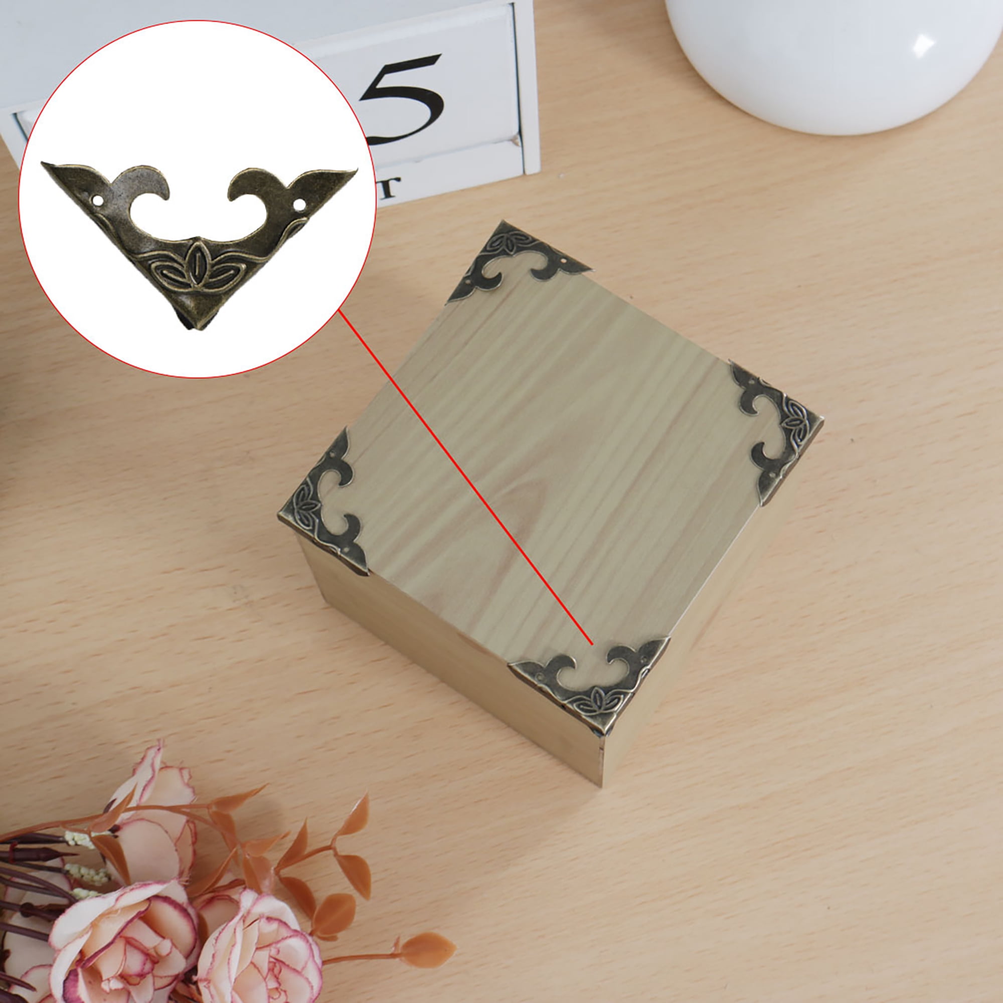 Box Corner Protectors Vintage Bronze Tone Guard Edge Cover Table ...