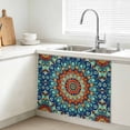 Blue Turquoise Boho Small Cabinet Curtains 11"W x 13"L, Farmhouse ...