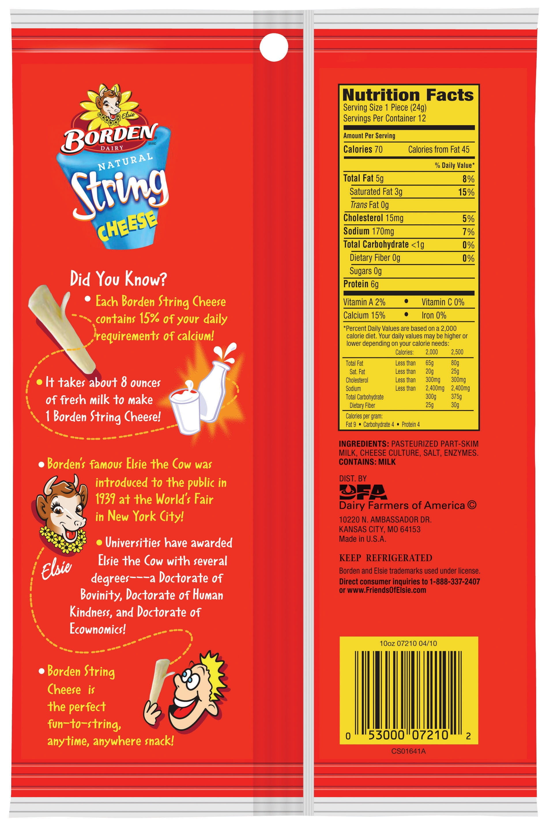 Borden Mozzarella String Cheese Nutrition Information | Besto Blog