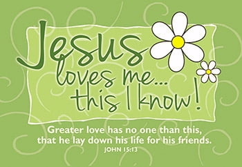 Cards-Pass It On-Jesus Loves Me... (3"x2") (Pack of 25) - Walmart.com