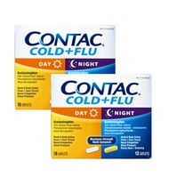 Contac Day & Night Cold & Flu Medicine, Maximum Strength Relief, 28 ...