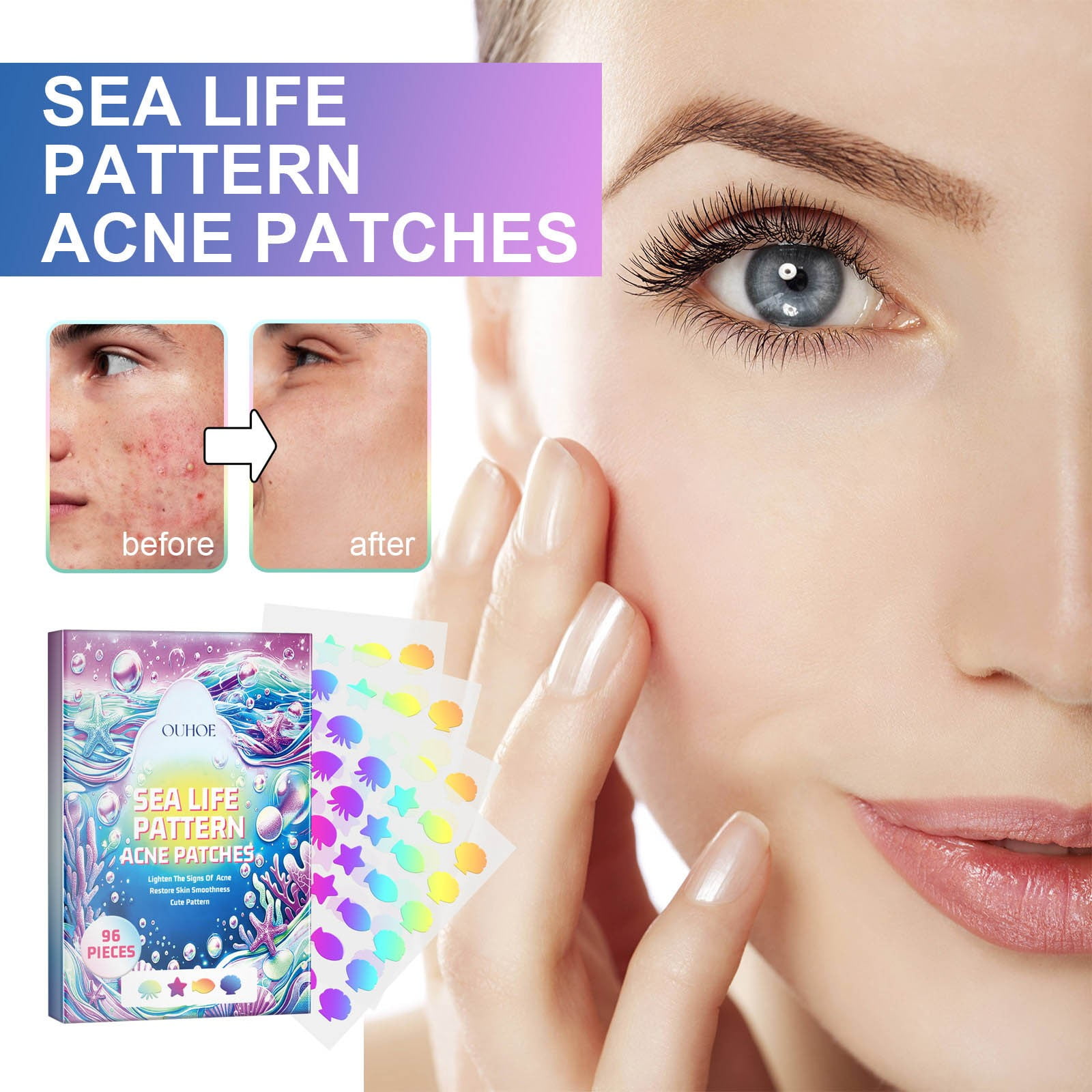 Puntoco Parche para espinillas, 96 unidades, parche invisible con ...