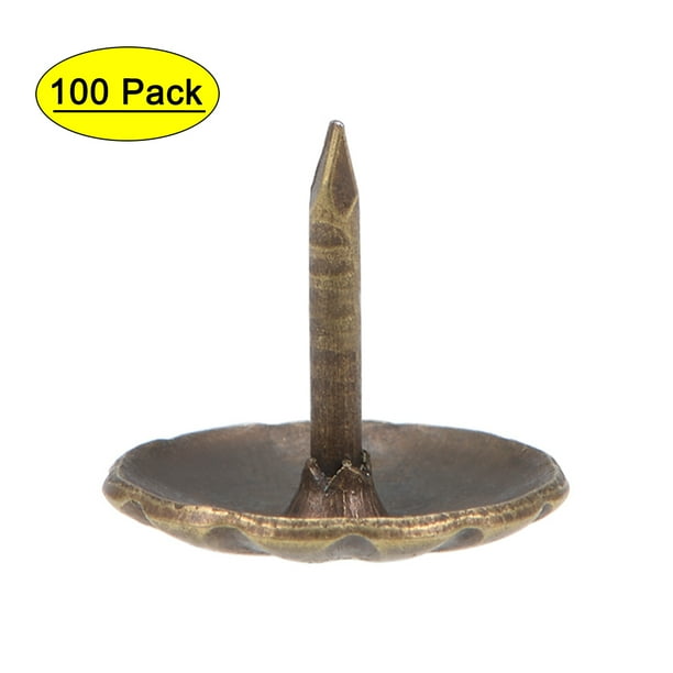 Uxcell 10mm Head Dia Round Thumb Push Pins Bronze Tone Upholstery Nails ...