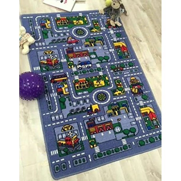 Kids Car Road Rugs City Map Play mat for Classroom/Baby Room Non-Slip ...