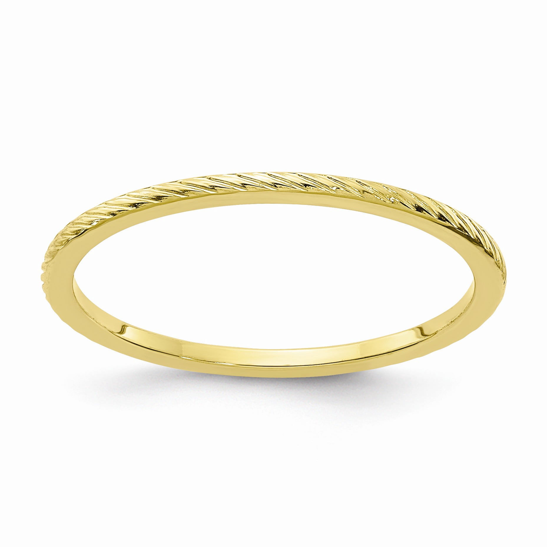 10K Gold 1.2mm Twisted Wire Pattern Stackable Band - Size 4 - Walmart.com
