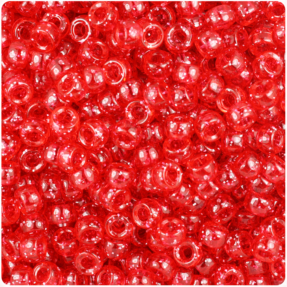 BeadTin Ruby Sparkle 6.5mm Mini Barrel Pony Beads (1000pcs) - Walmart.com