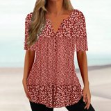 Wycnly Womens Tops Fashion Single Breasted Lightweight Tunic Shirts ...