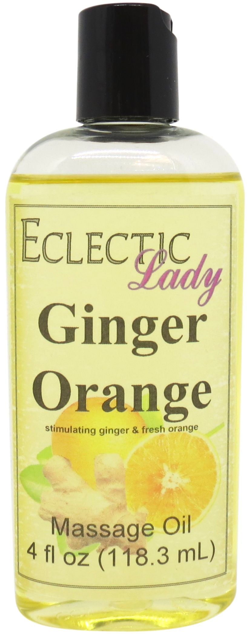 Ginger Orange Massage Oil by Eclectic Lady, 4 oz, Sweet Almond Oil and ...