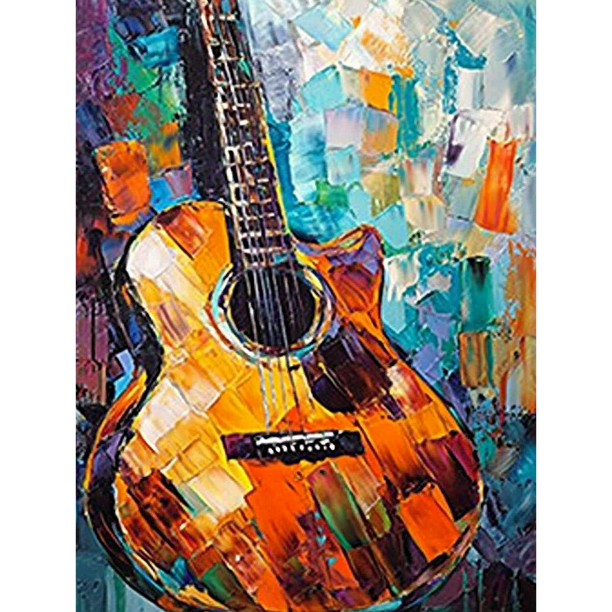 Click here for Qisvanset Abstract Guitar Canvas Wall Art Painting... prices