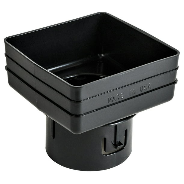 5x5x4 Universal Downspout to Drain Pipe Adapter, Black - Walmart.com