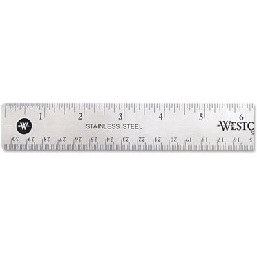 Business Source Nonskid Stainless Steel Ruler 12" Length - 1/16, 1/32 ...