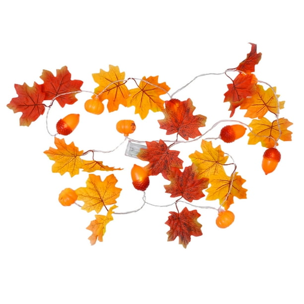 Amdohai Maple Leaves Acorns Pumpkins Copper Wire Lamp Halloween ...