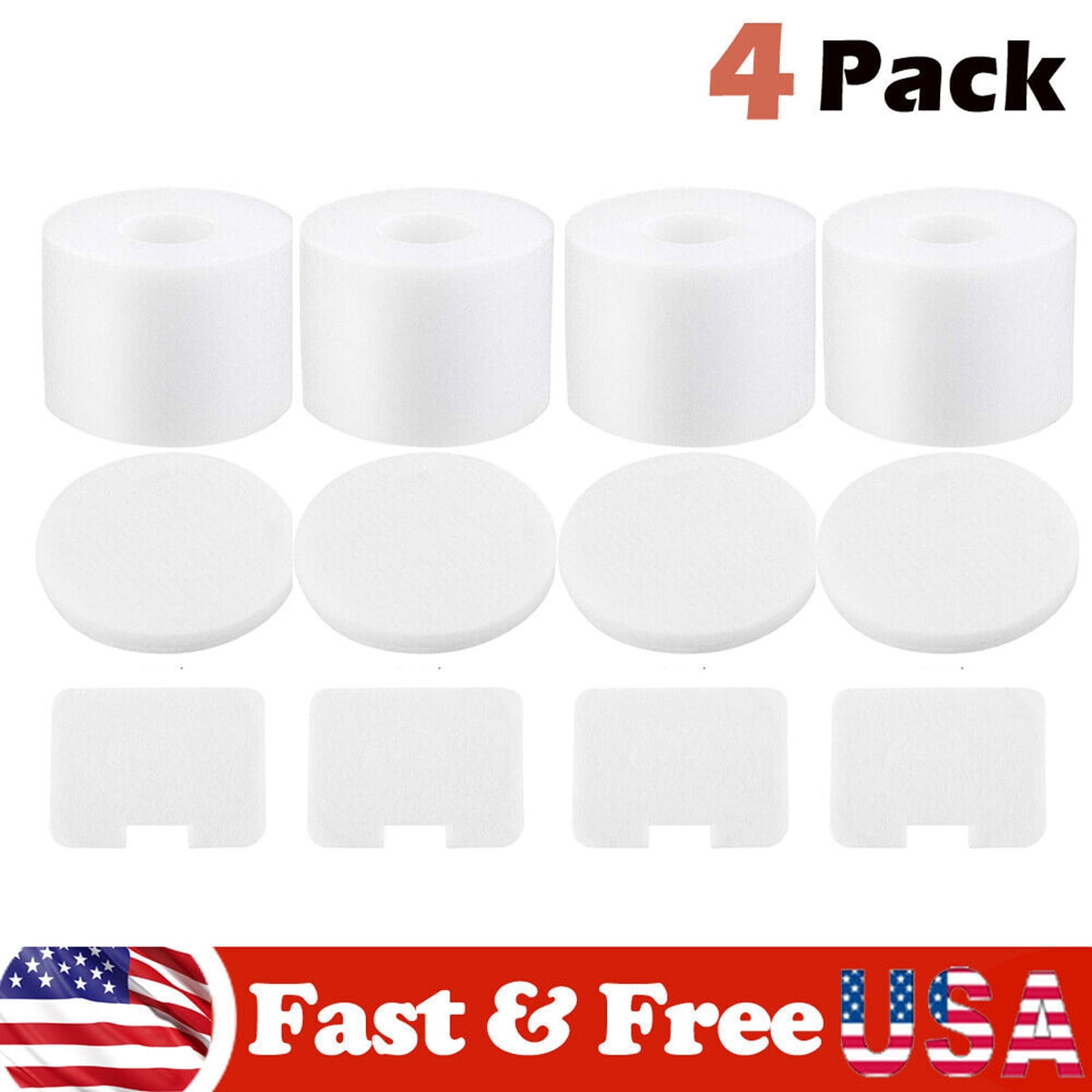 Shark Navigator Deluxe Upright Vacuum Foam Replacement Filters 4 Pack ...