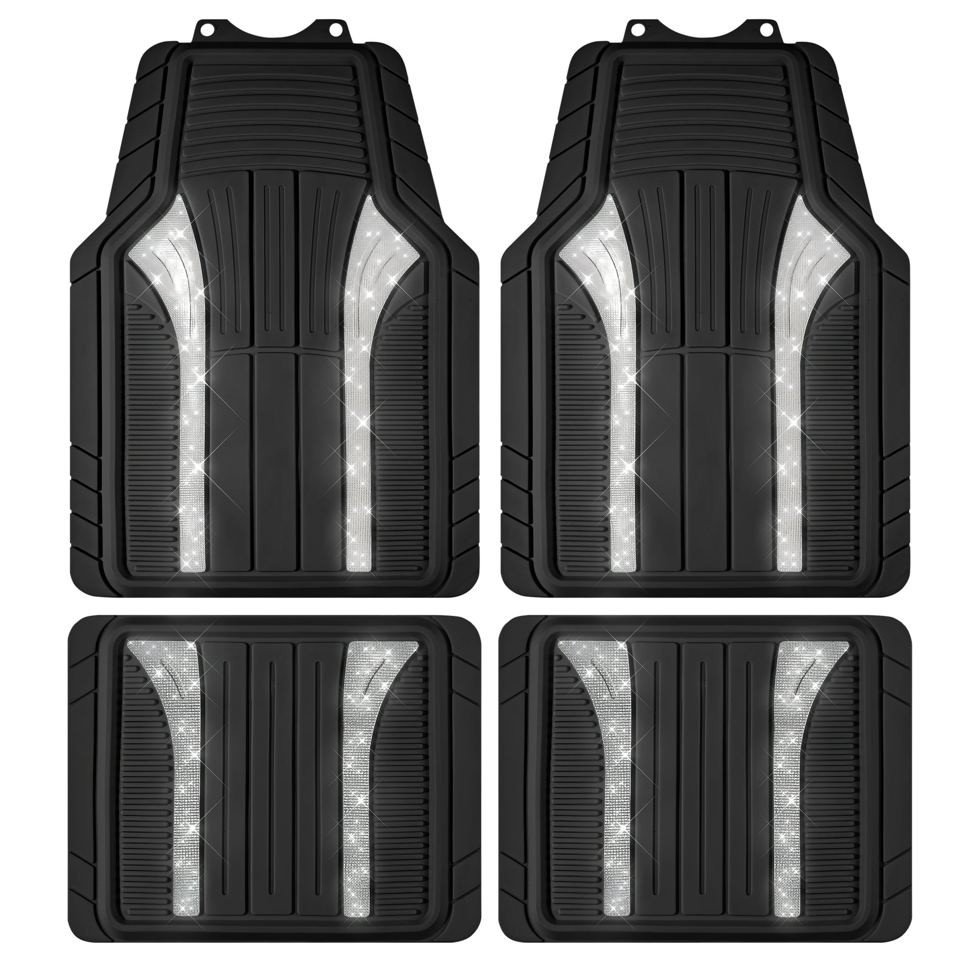 Click here for Auto Drive 4-Piece Rubber Car Floor Mats Bling Gli... prices