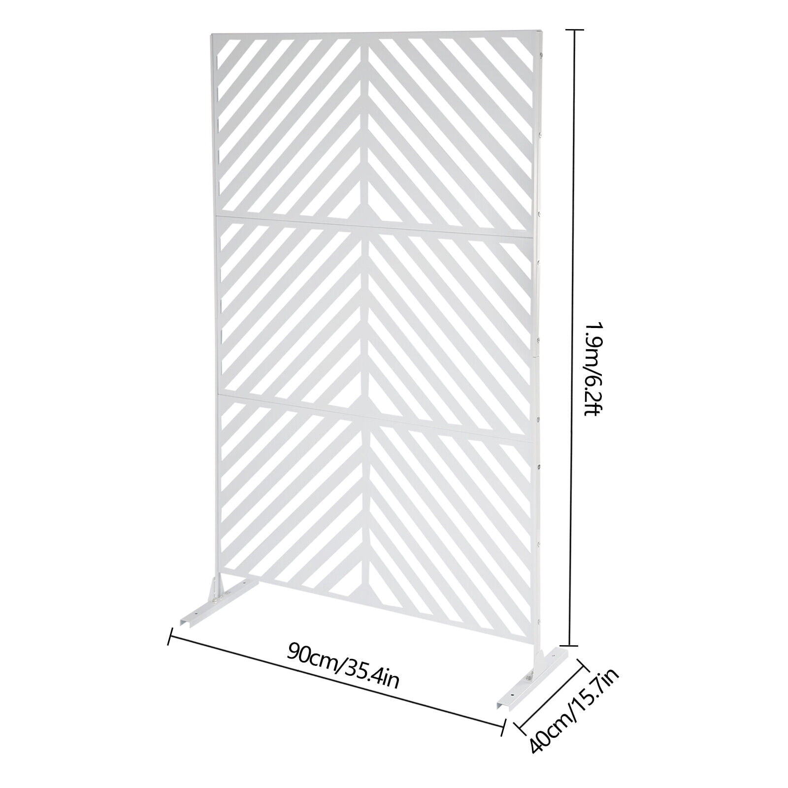 White Privacy Screen Outdoor Decor Panels Planter Wall Metal Fence ...