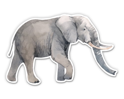 Elephant - 12" Vinyl Sticker Waterproof Decal - Walmart.com