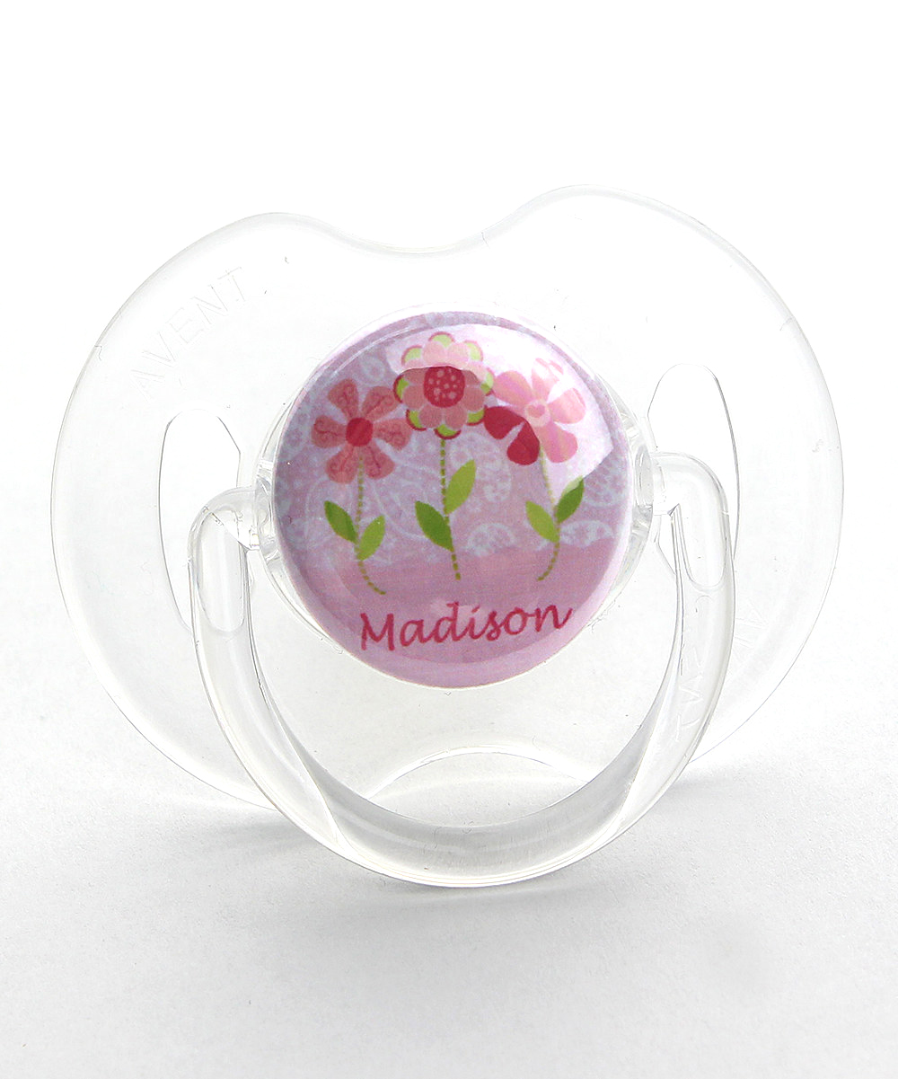 Personalized Name Pink Flower Pacifier - Walmart.com