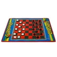 Dimple 2 Player Jumbo Checkers Mat/Board with Big Black & White Checker ...