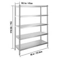 BENTISM Heavy Duty 5-Tier Stainless Steel Adjustable Large Utility Rack ...