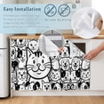 Cartoon Cat Cabinet Curtains for Kitchen 32"W x 55"L, Cute Dog Black ...